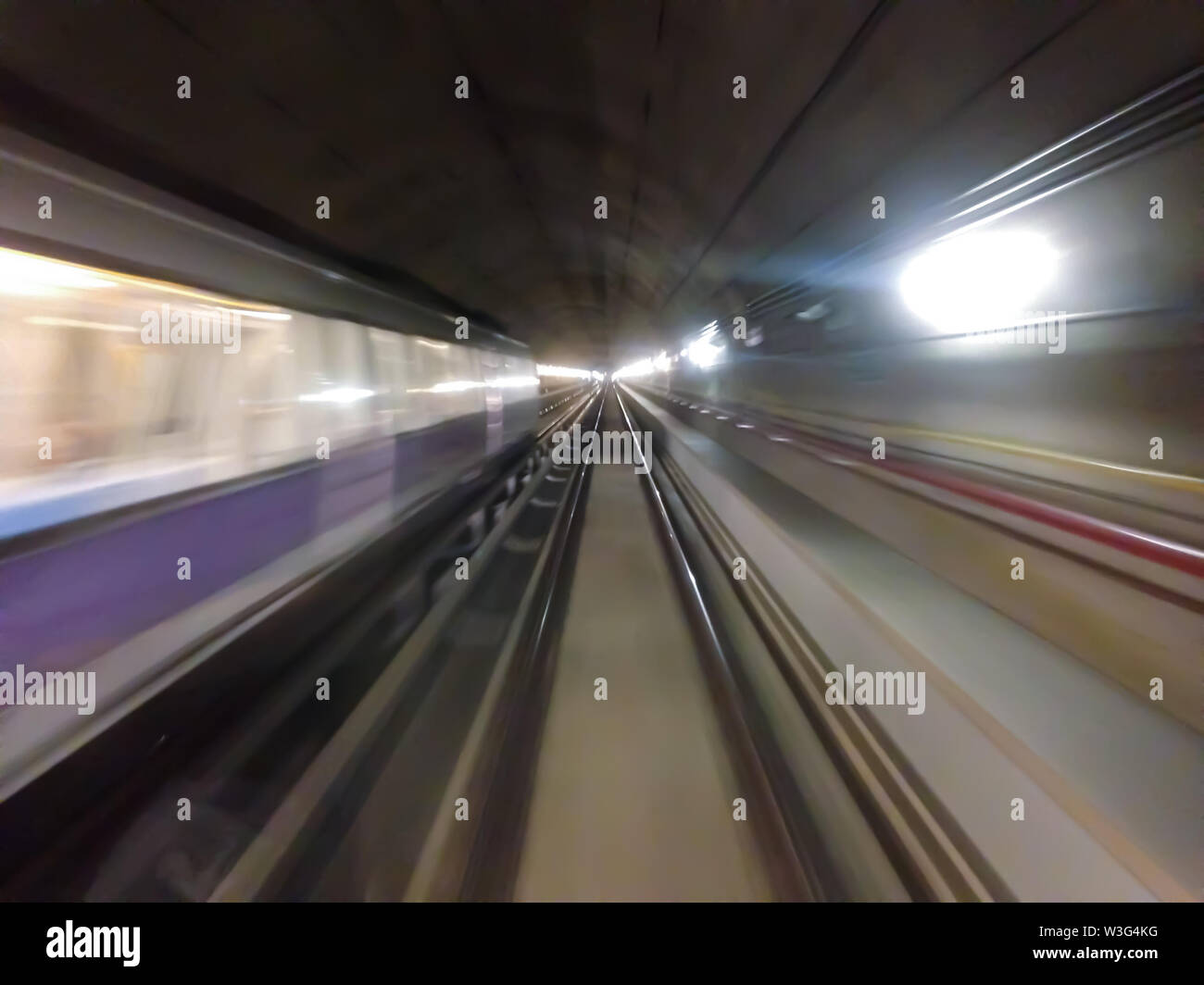 point of view of a machinist of a moving subway train Stock Photo - Alamy