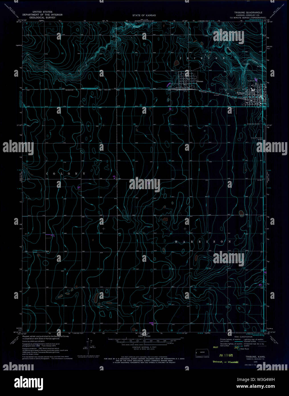 Tribune kansas map hi-res stock photography and images - Alamy