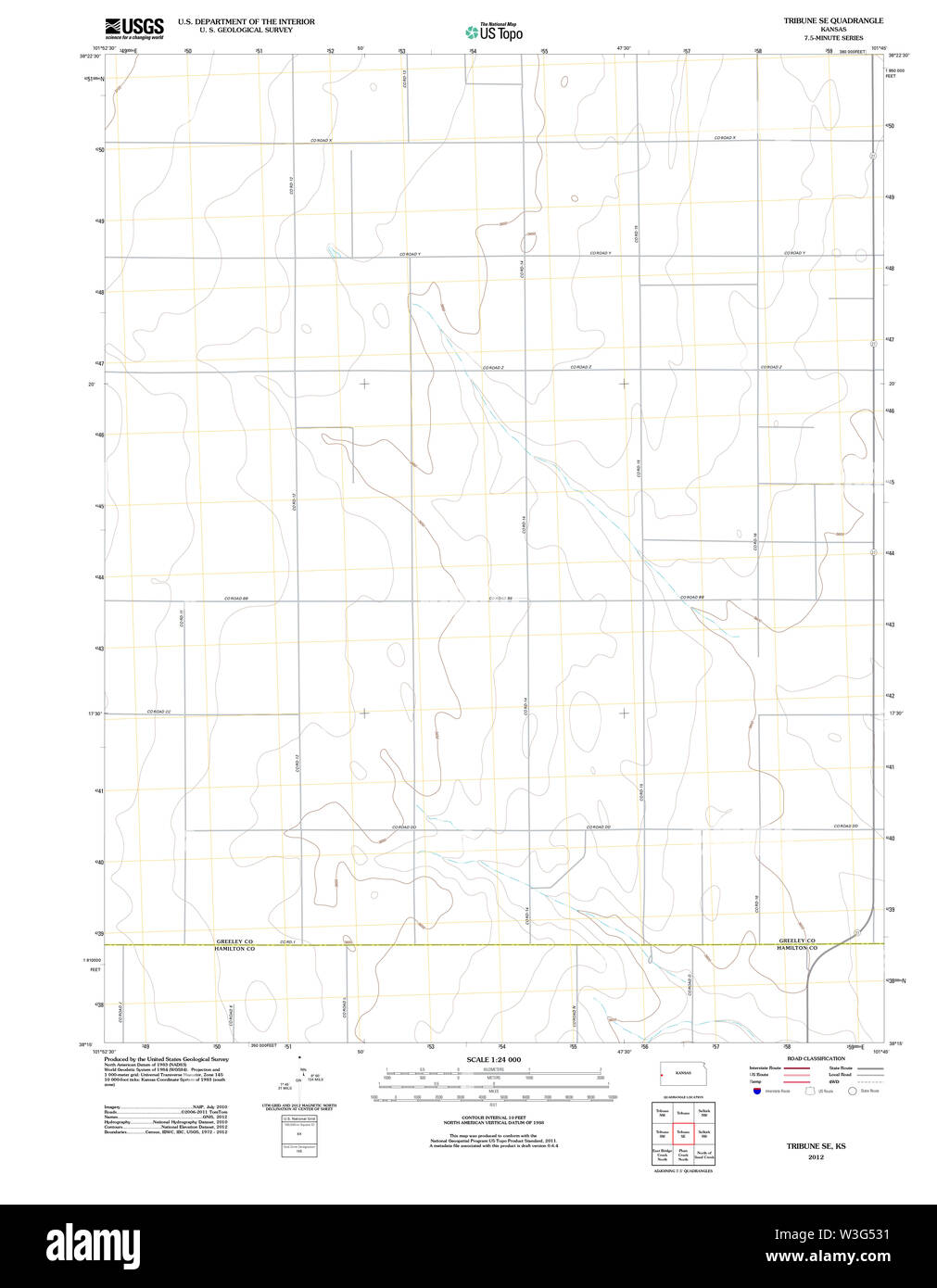 Tribune kansas map hi-res stock photography and images - Alamy