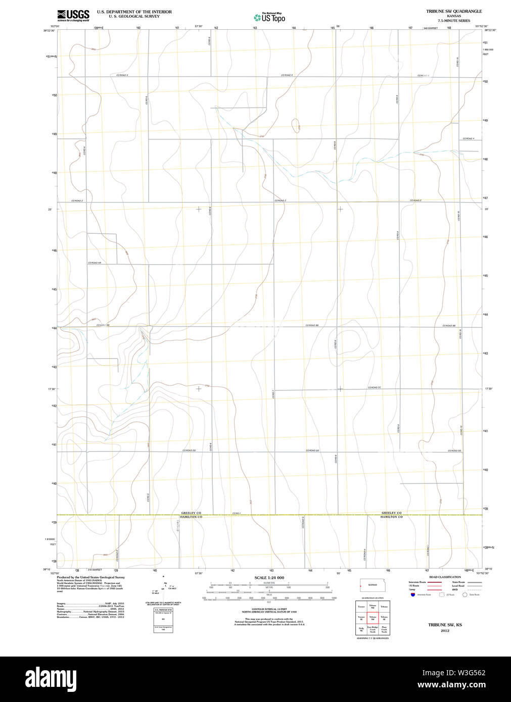 Tribune kansas map hi-res stock photography and images - Alamy