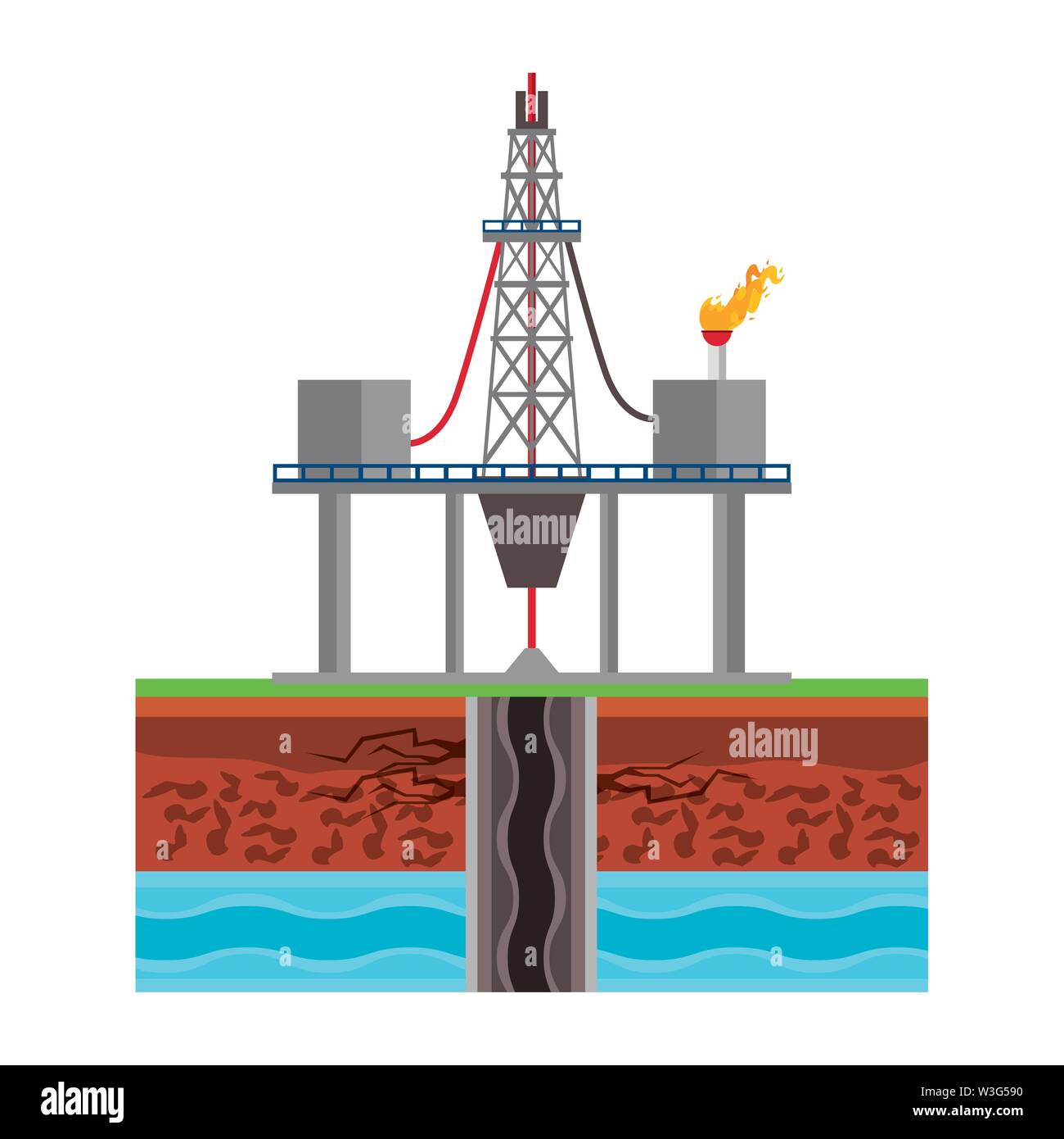 oil refinery gas factory cartoon Stock Vector Image & Art - Alamy