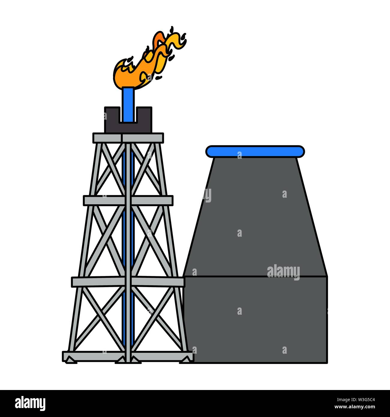 oil refinery gas factory cartoon Stock Vector Image & Art - Alamy