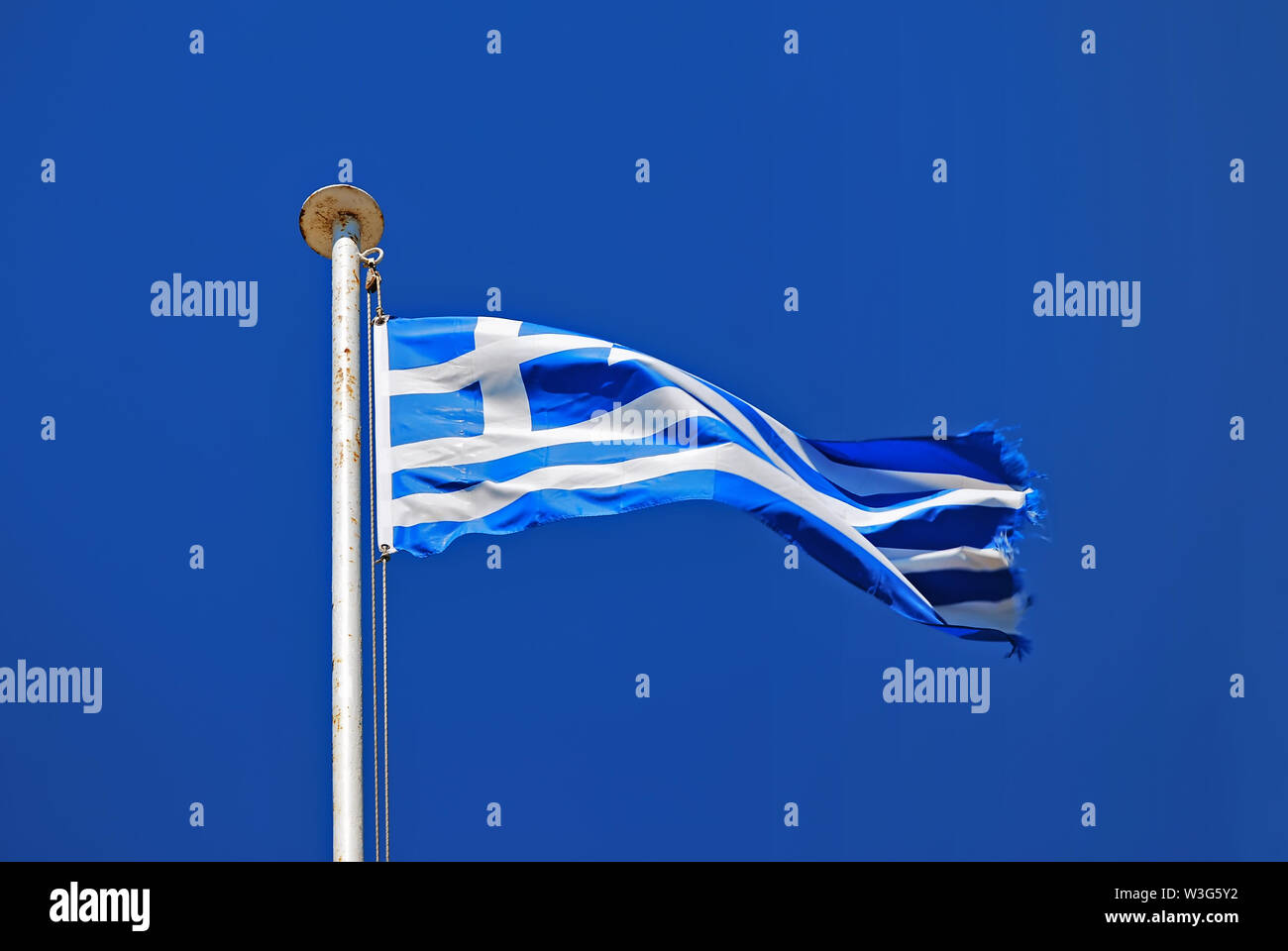Waving greek flag hi-res stock photography and images - Alamy