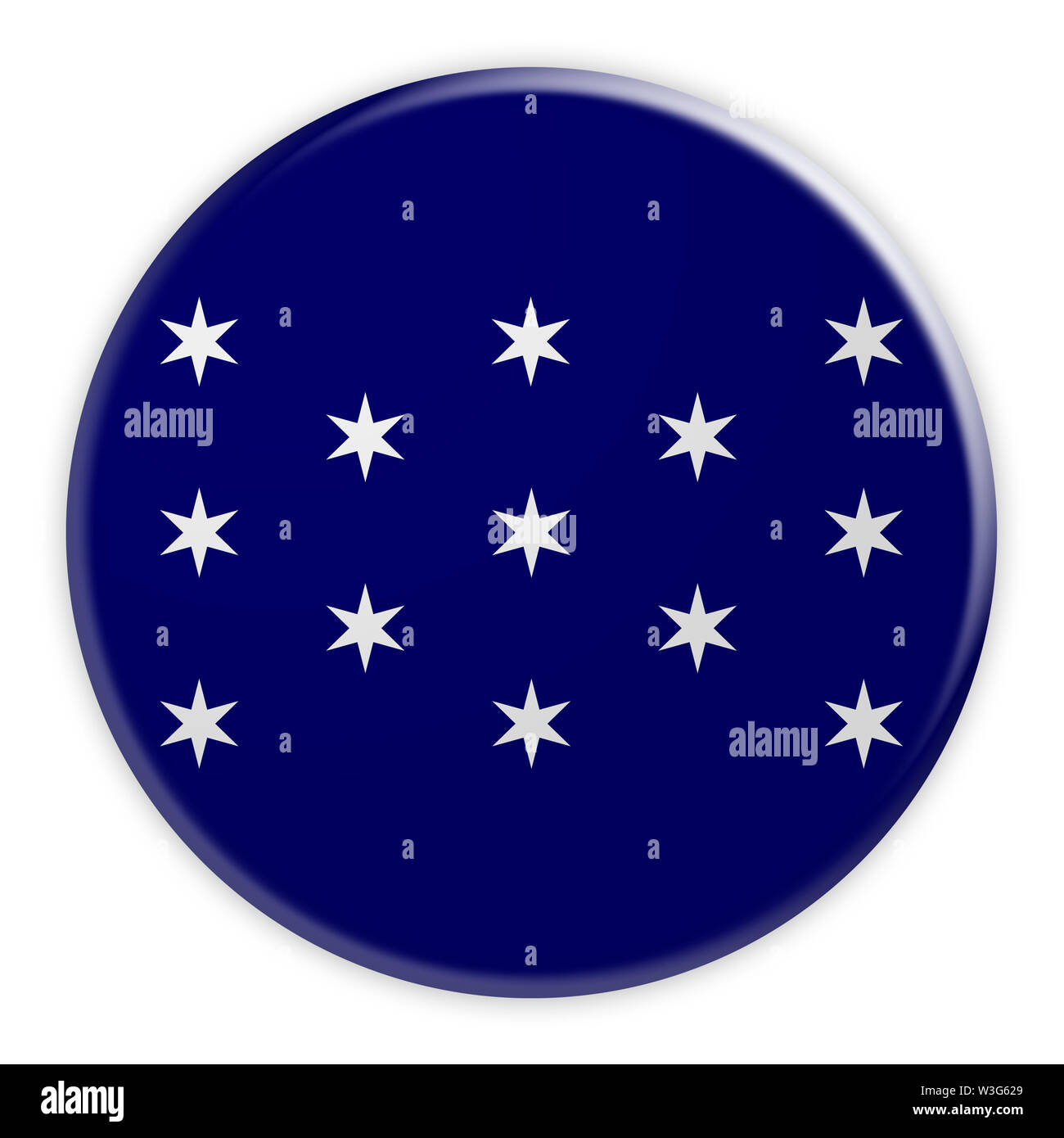 US City Button: Washington Flag Badge, 3d illustration on white ...