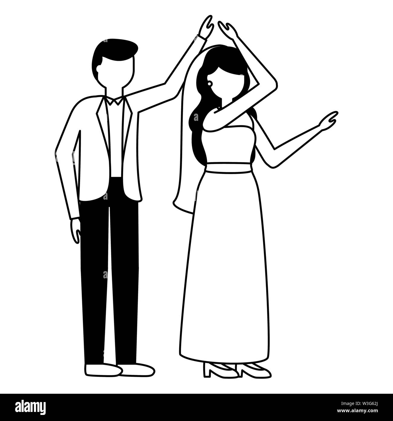 bride and groom celebrating wedding day Stock Vector Image & Art - Alamy