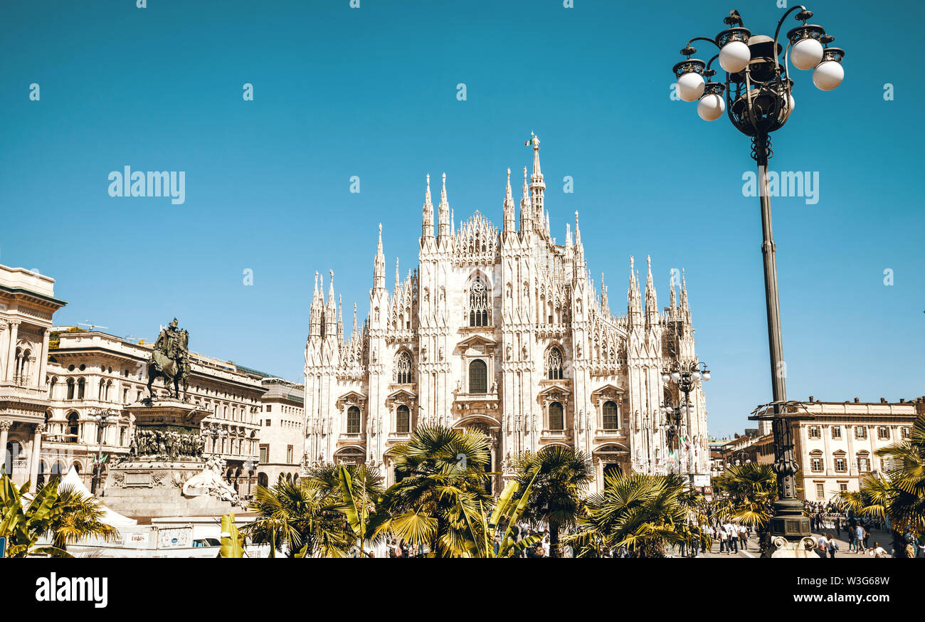 Milan, Italy - 1st of May, 2019: View of Duomo di Milano Cathedral with ...