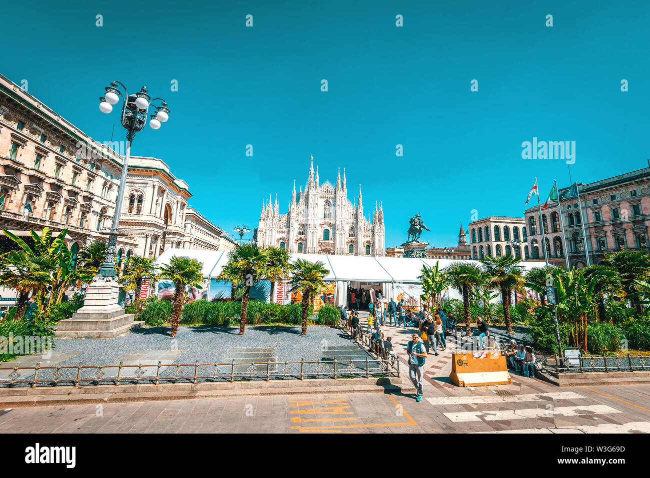 Milan, Italy - 1st of May, 2019: View of Duomo di Milano Cathedral with ...