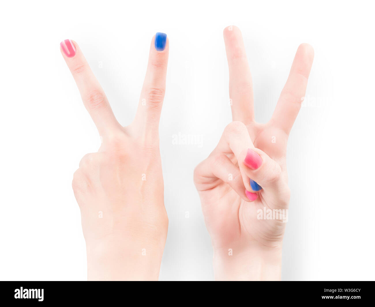 Girl Hand Peace Sign Nails