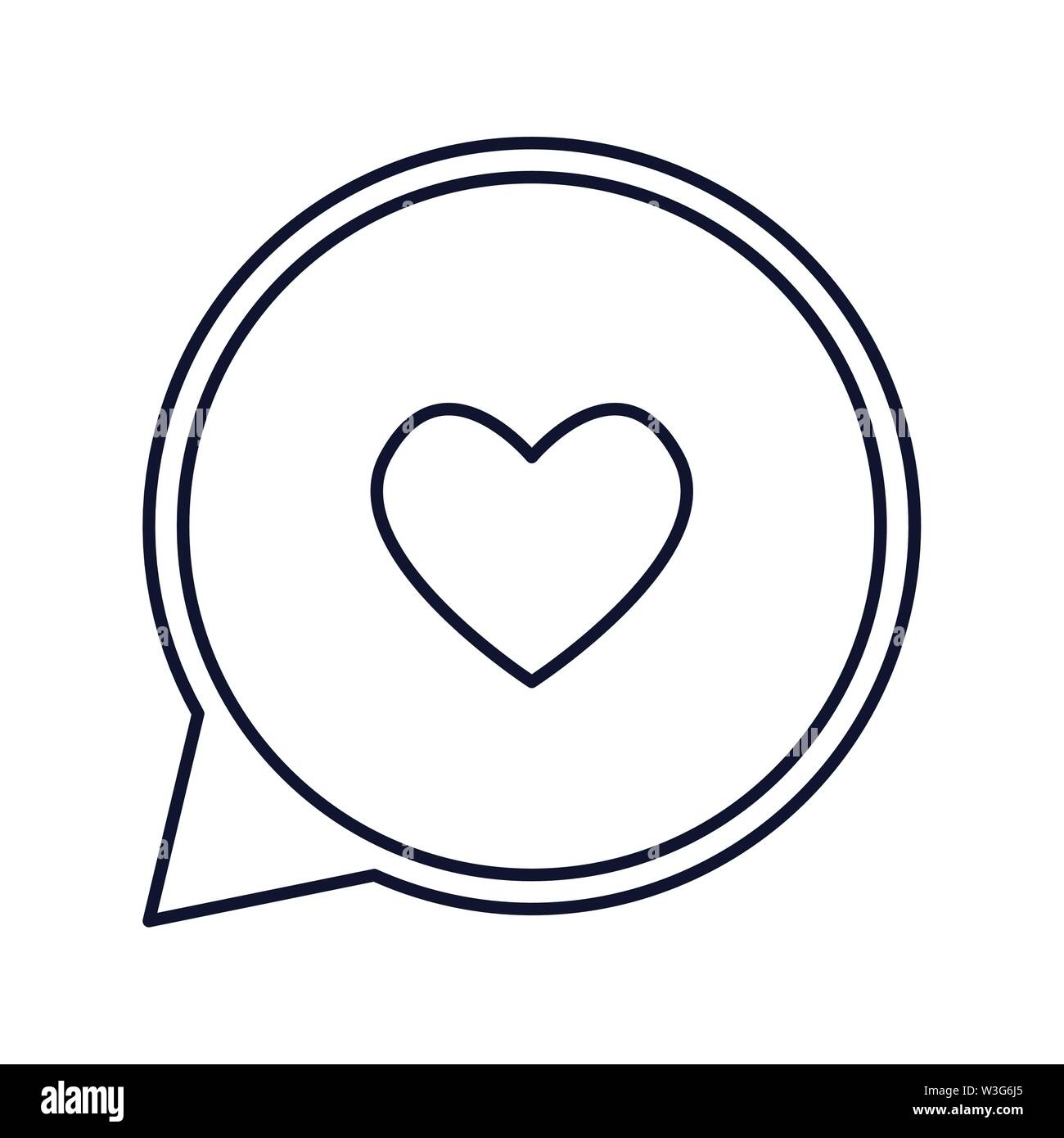 social media talk bubble heart vector illustration Stock Vector Image ...