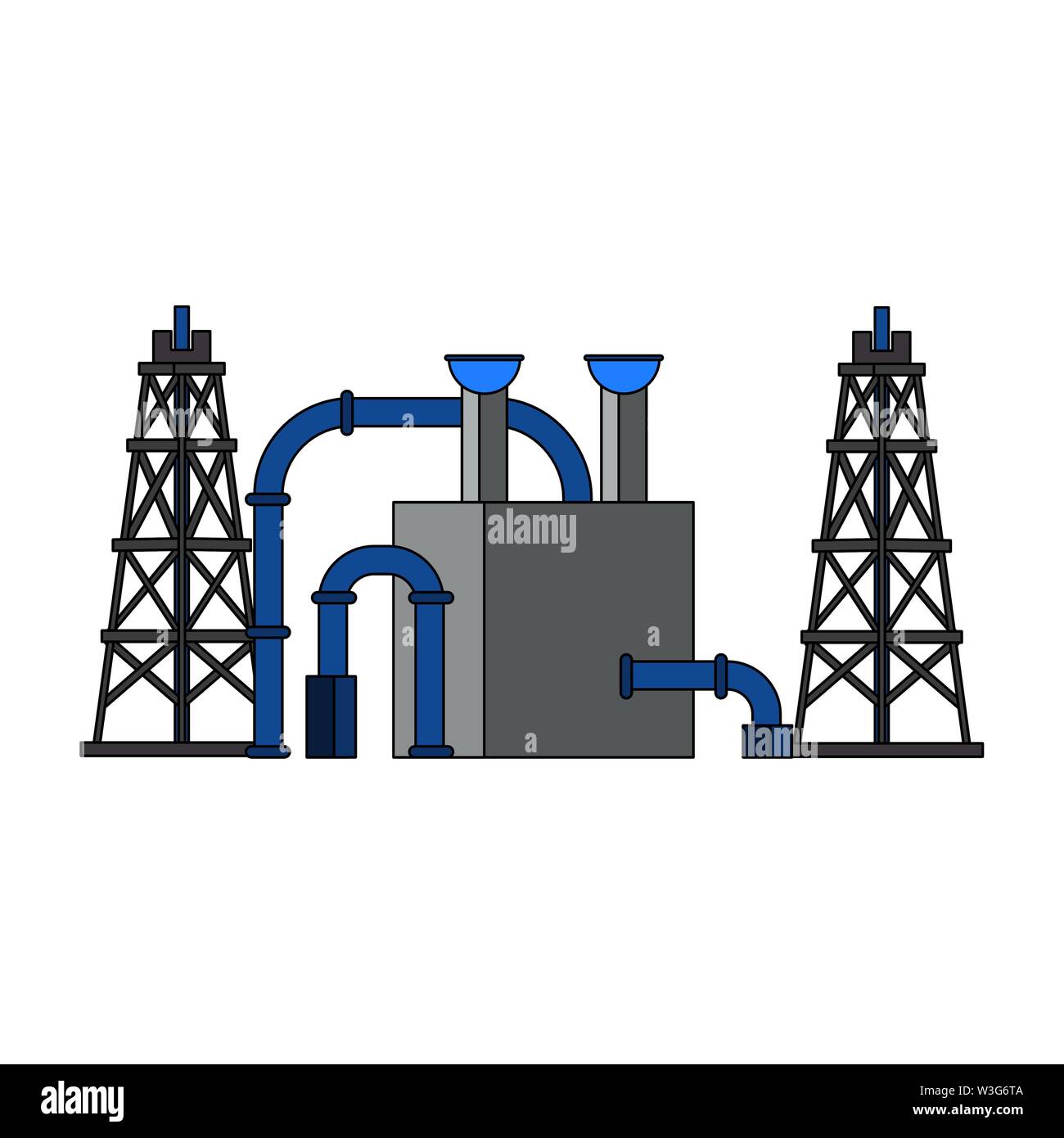 oil refinery gas factory cartoon Stock Vector Image & Art - Alamy