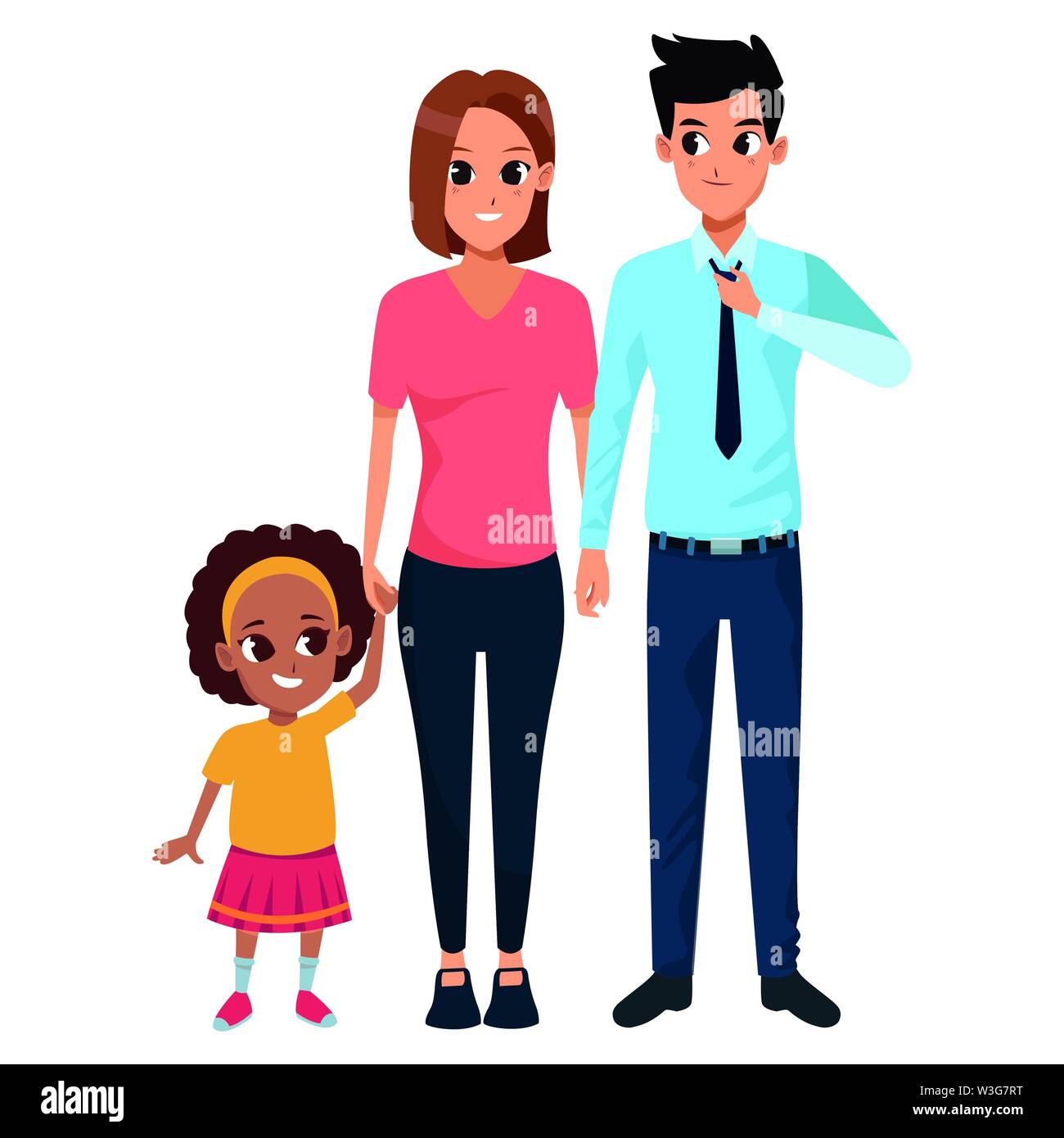 Family young parents with little kid Stock Vector Image & Art - Alamy