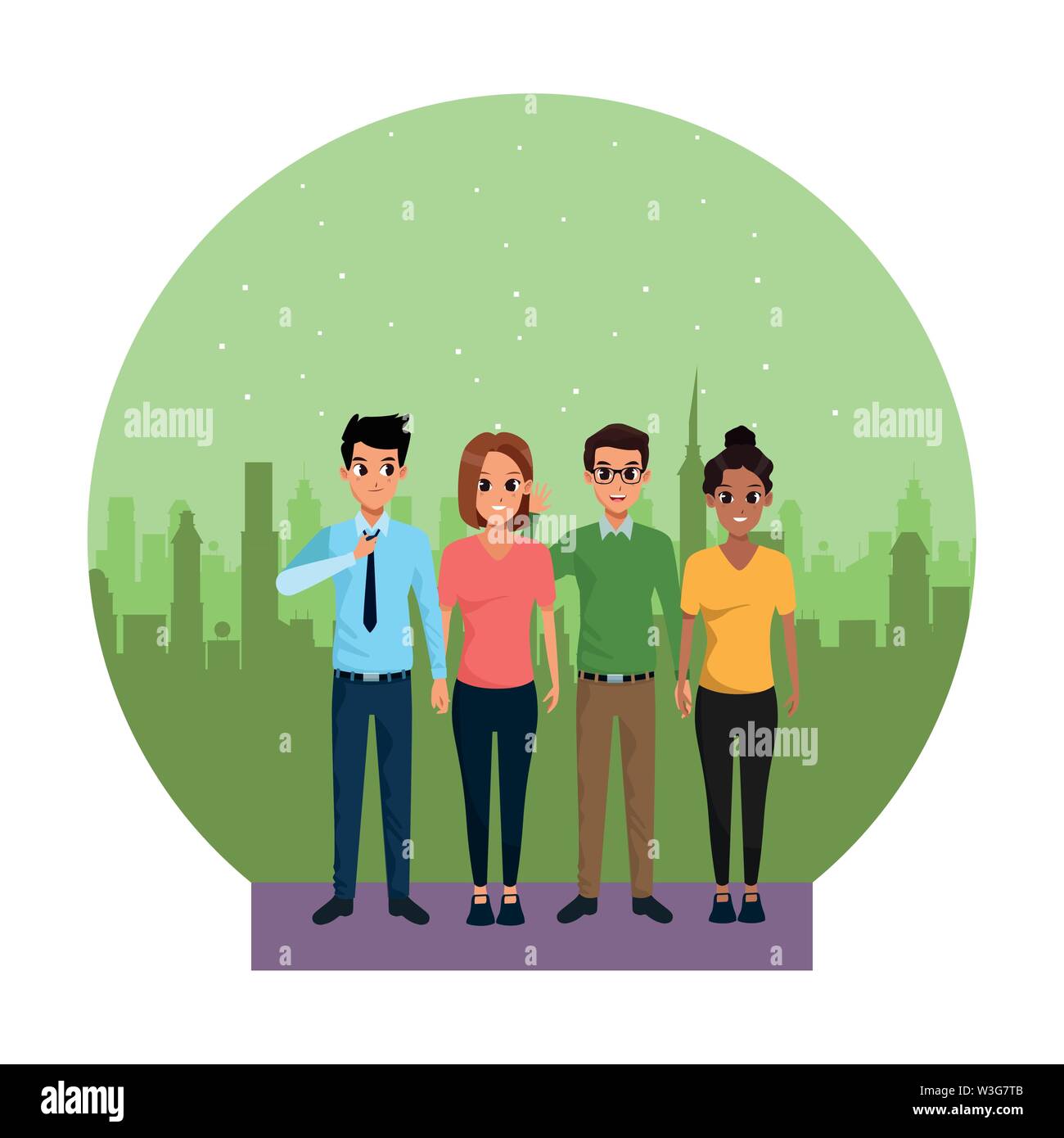 Two young couples smiling cartoons Stock Vector Image & Art - Alamy