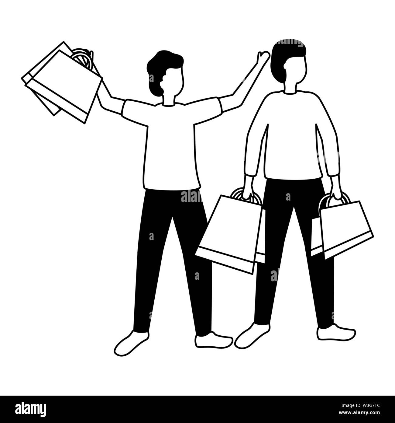 Two men clothes shopping Stock Vector Images - Alamy