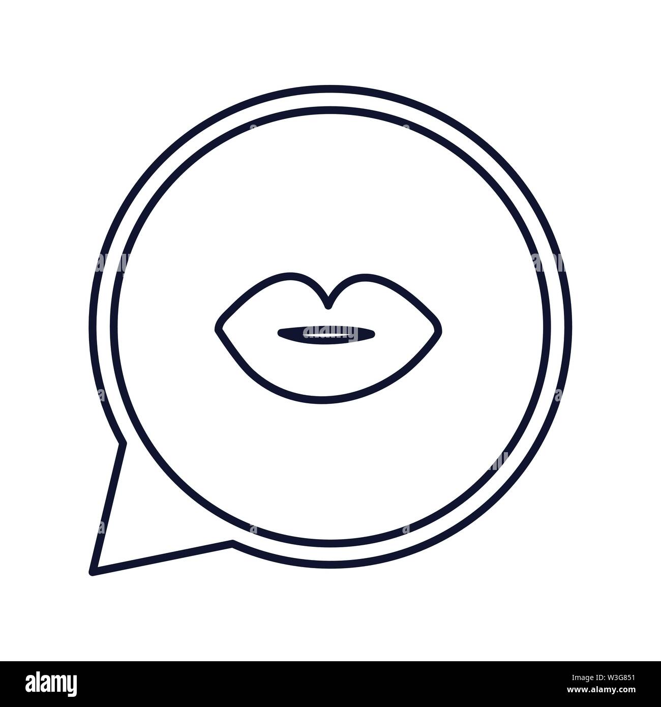 social media talk bubble kiss vector illustration Stock Vector Image ...