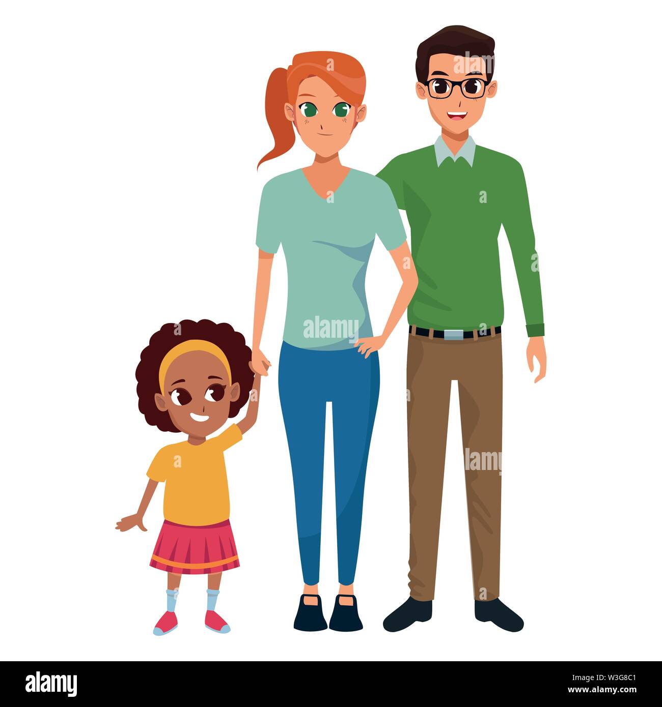 Family young parents with little kid Stock Vector Image & Art - Alamy