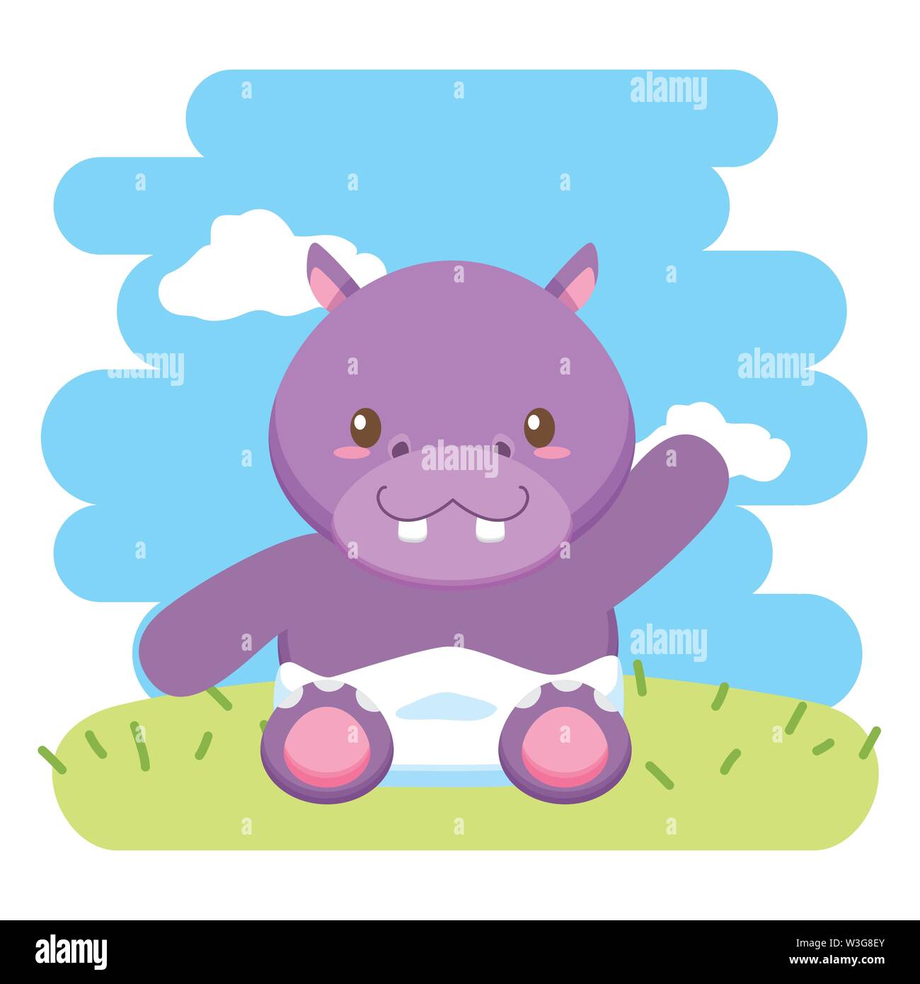 cute little hippo baby character Stock Vector Image & Art - Alamy
