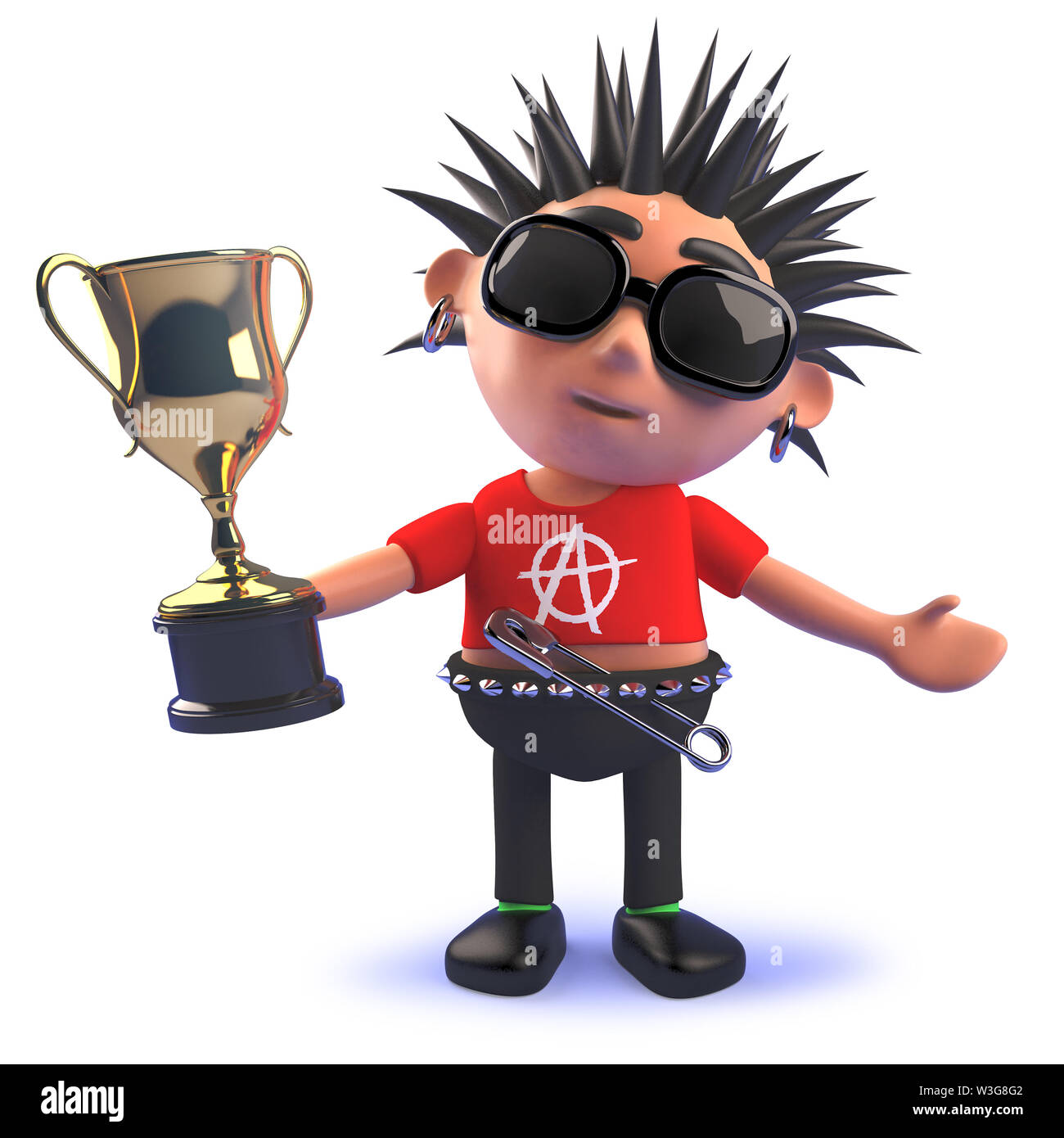 3d man holding award cup hi-res stock photography and images - Alamy