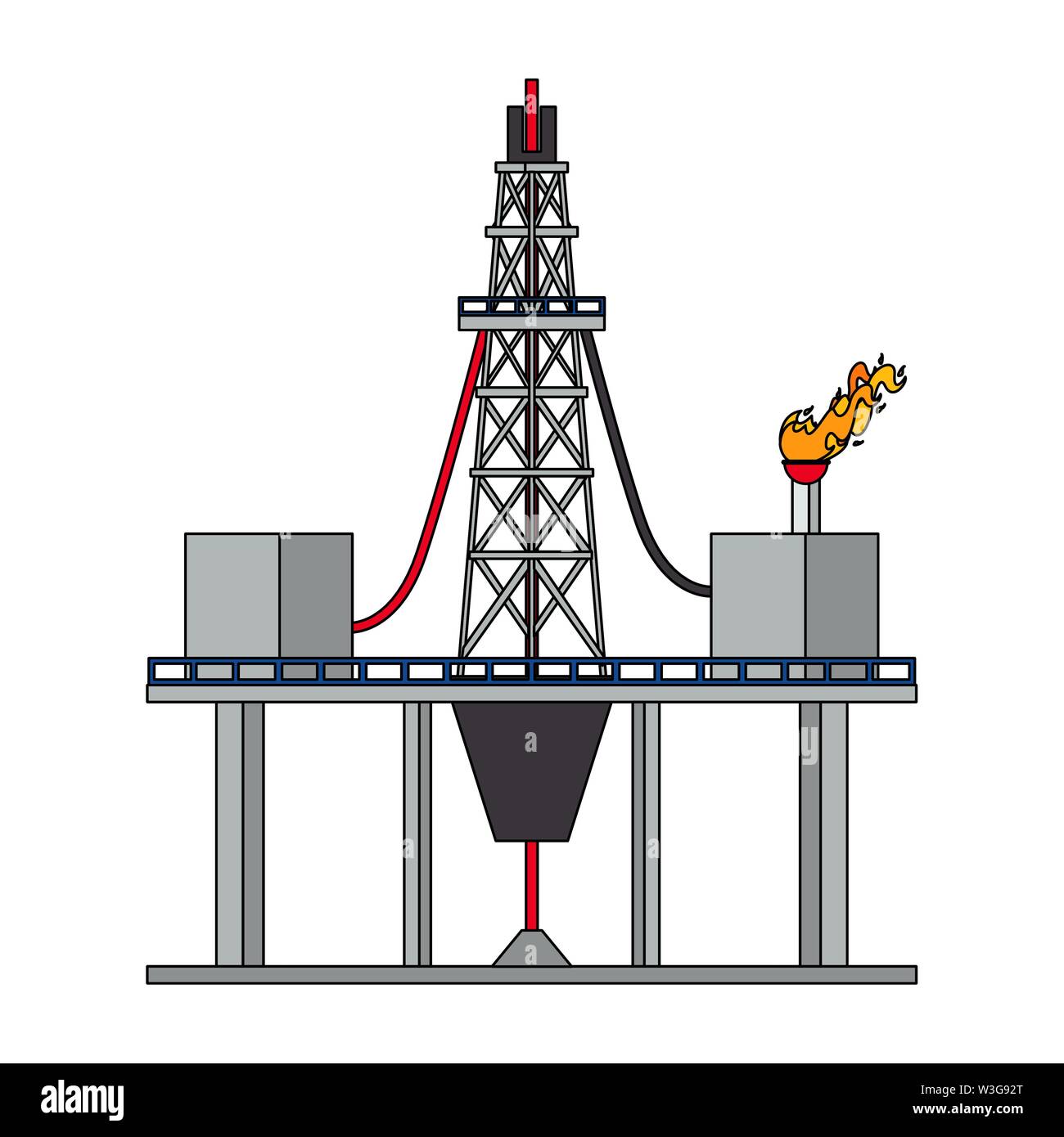 oil refinery gas factory cartoon Stock Vector Image & Art - Alamy