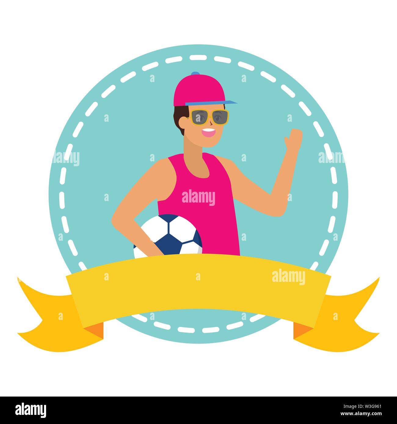 Young man posing holding Stock Vector Images - Alamy