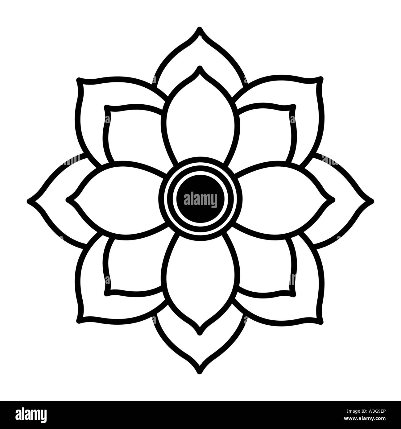 indian lotus flower nature icon Stock Vector Image & Art - Alamy