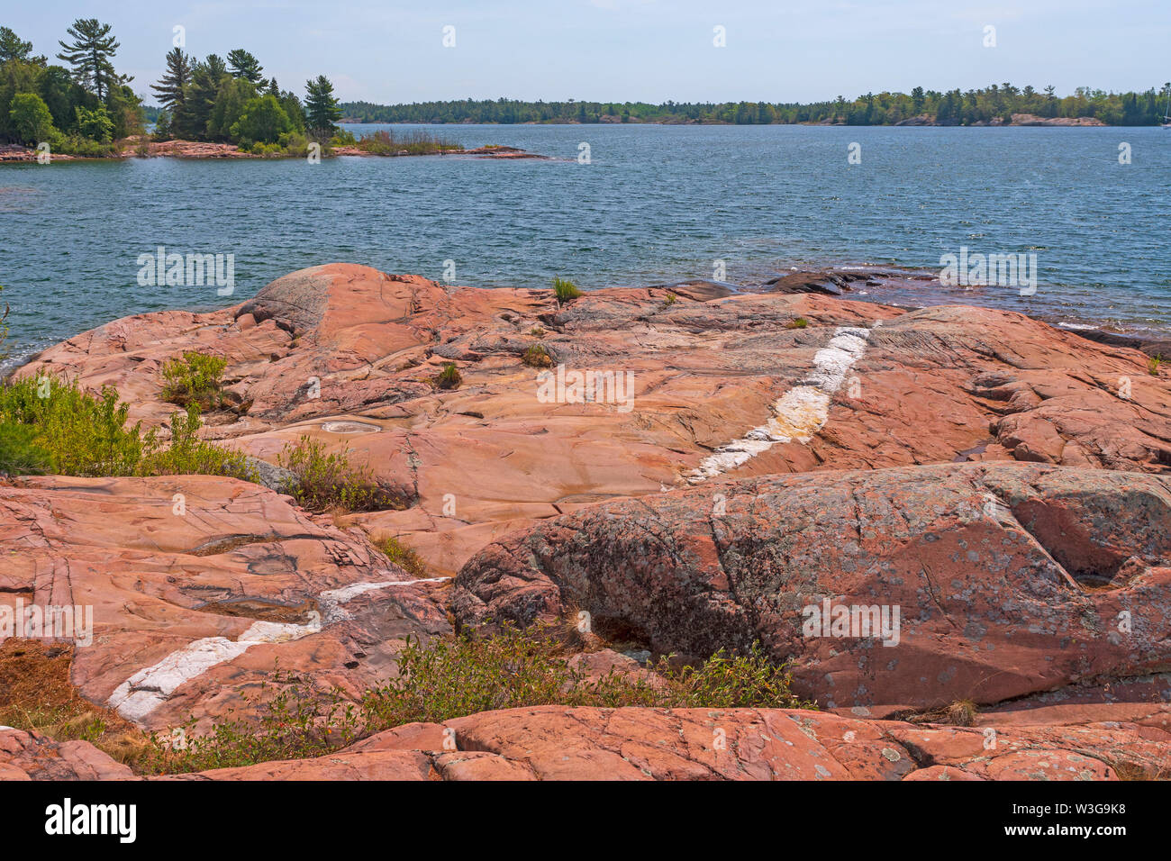 Quartz Seam in Worn Granite on a Remote Lake Huron Lakeshore in ...