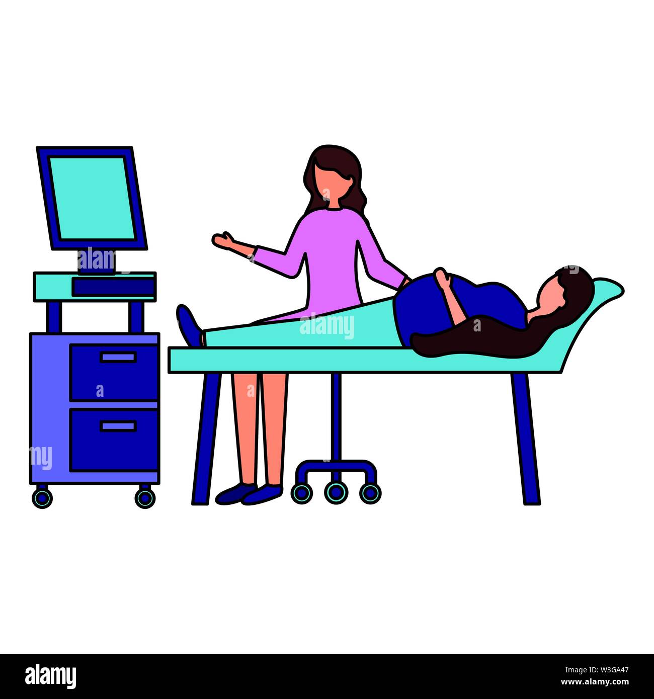 Pregnancy baby scan machine Stock Vector Images - Alamy