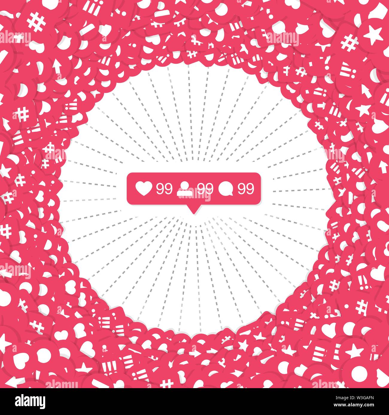 Vector Like Counter Icons in Abstract Shape Background for Social ...