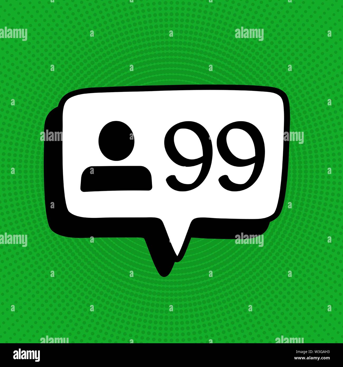 Social media follow notification sign icon in comic style. Like ...