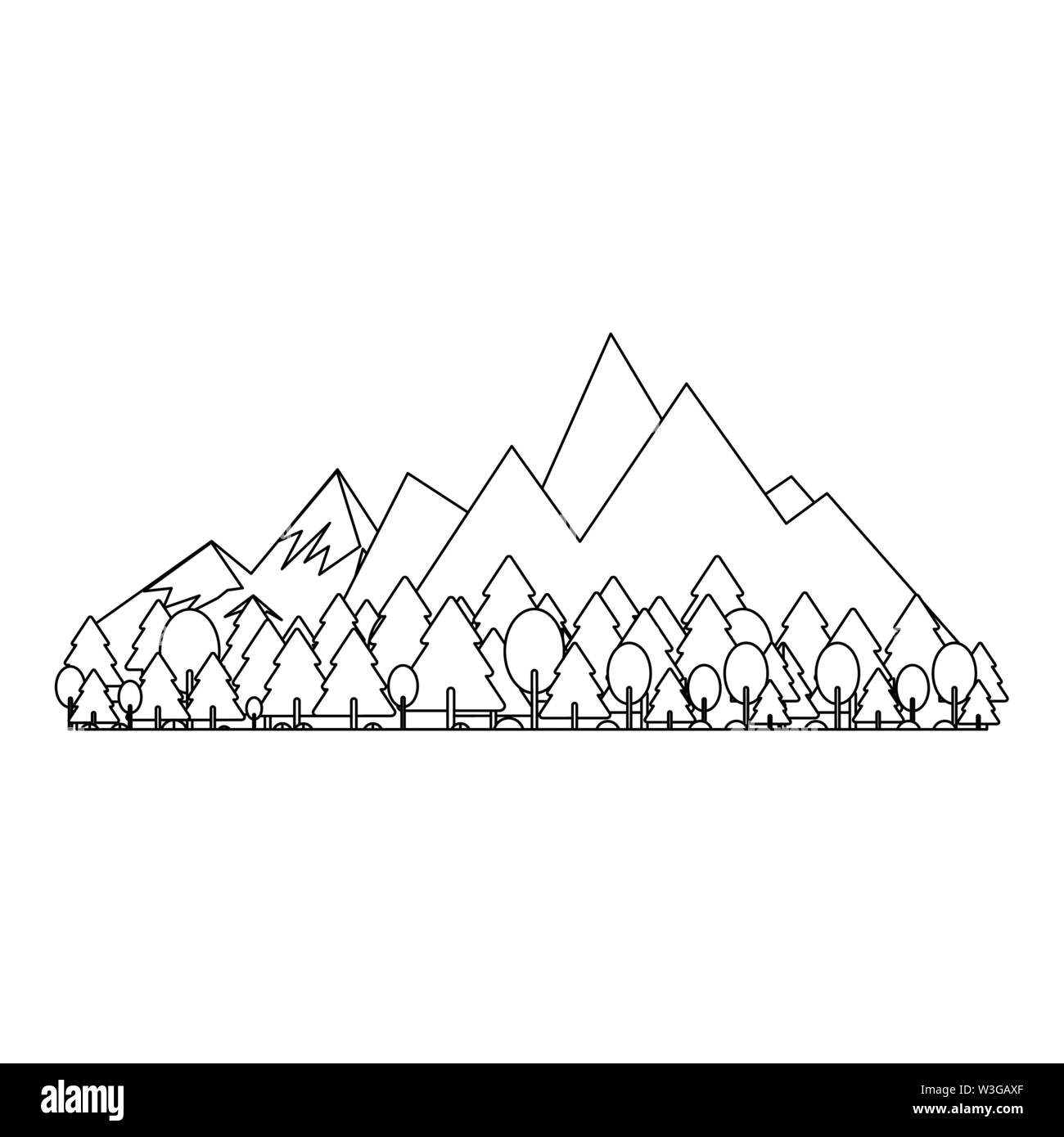 Mountain Cartoon Black And White