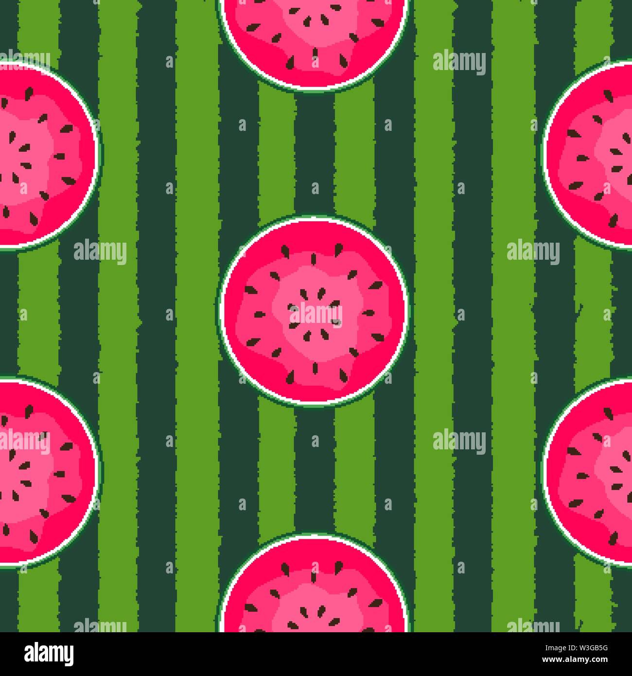 Seamless Pattern Background with Watermelon. Vector Illustration Stock ...