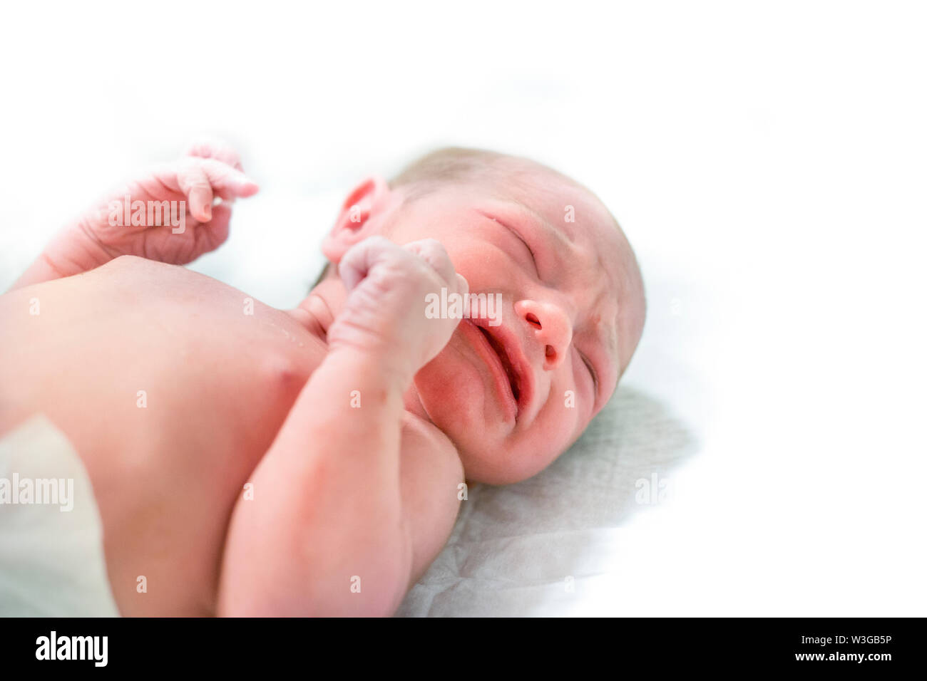 Newborn infant medical hospital health crying family hi-res stock ...
