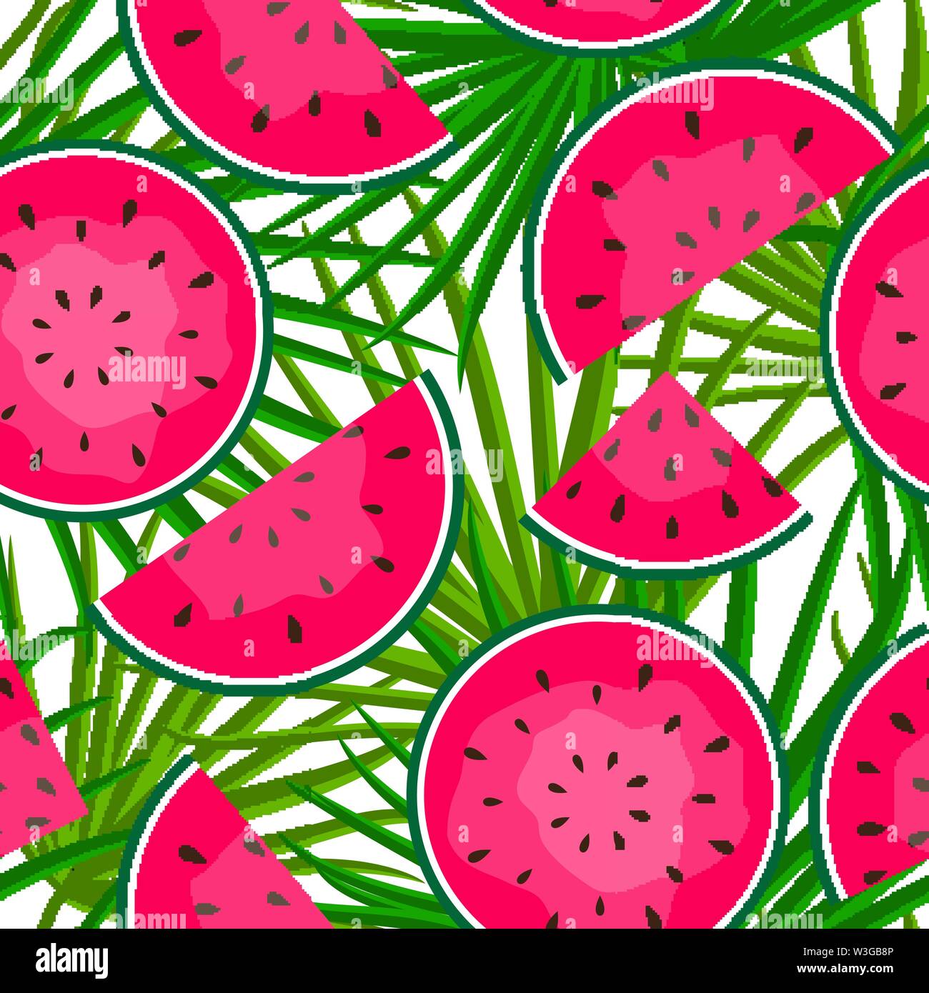 Seamless Pattern Background with Watermelon. Vector Illustration Stock ...