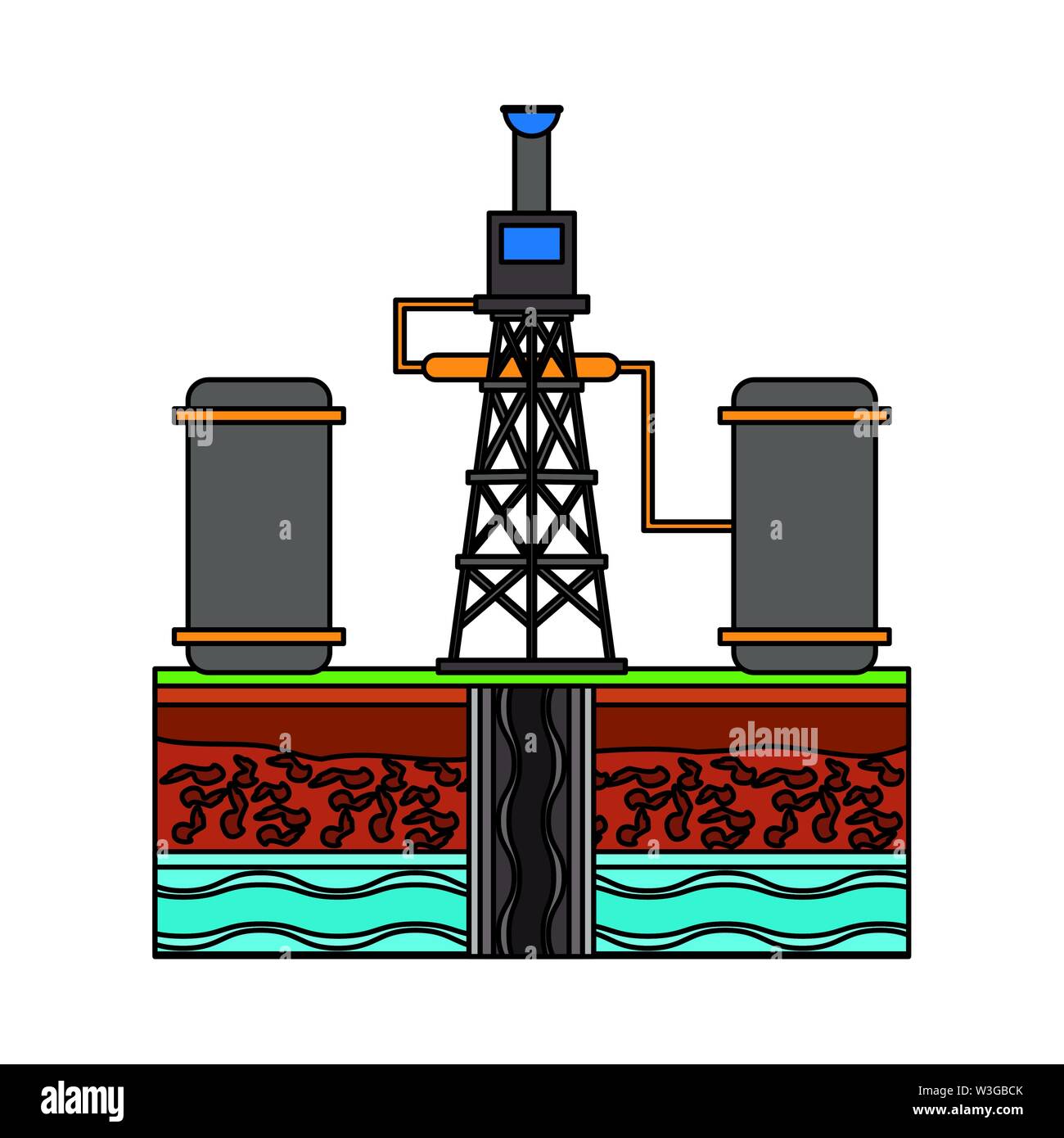 oil refinery gas factory cartoon Stock Vector Image & Art - Alamy