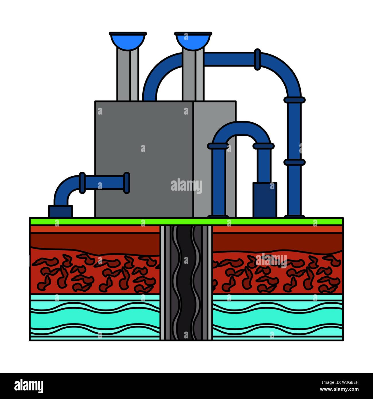 oil refinery gas factory cartoon Stock Vector Image & Art - Alamy