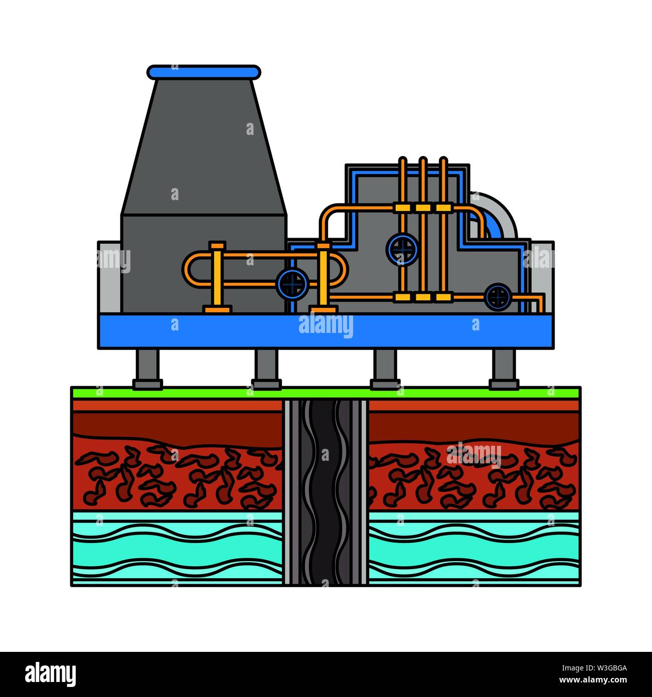 oil refinery gas factory cartoon Stock Vector Image & Art - Alamy
