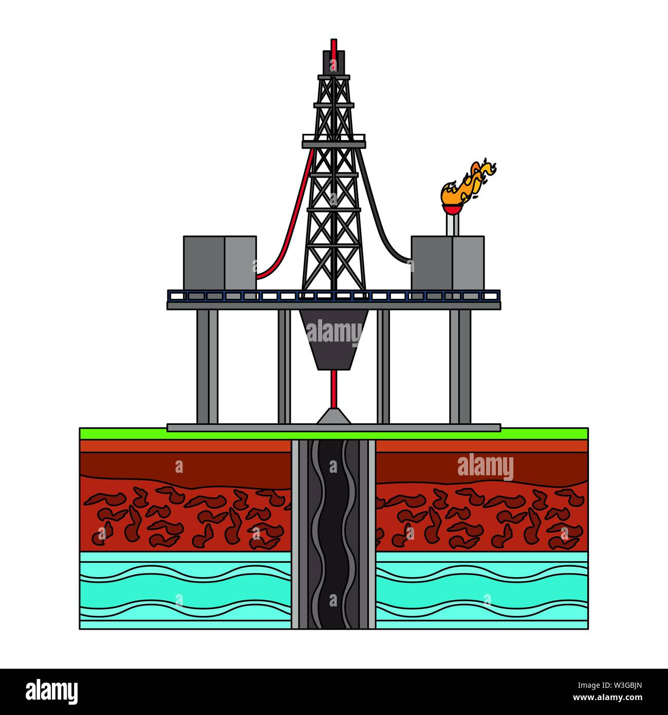 oil refinery gas factory cartoon Stock Vector Image & Art - Alamy