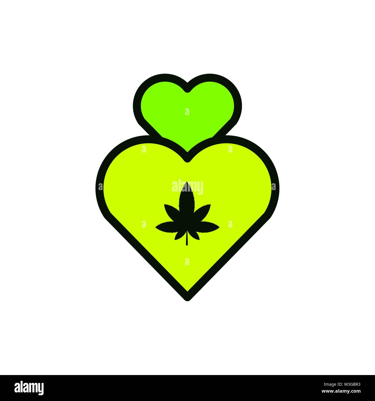 heart with cannabis leaf icon vector illustration design Stock Vector ...
