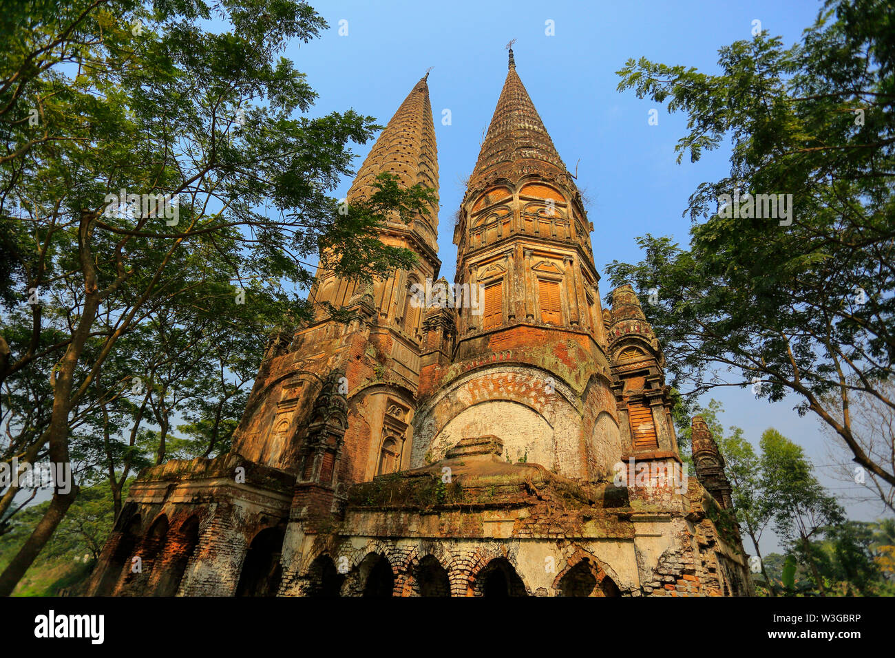 An eighteenth-century temple, Sonarang Twin Temple, located at Sonarang village in the Tongibari ...