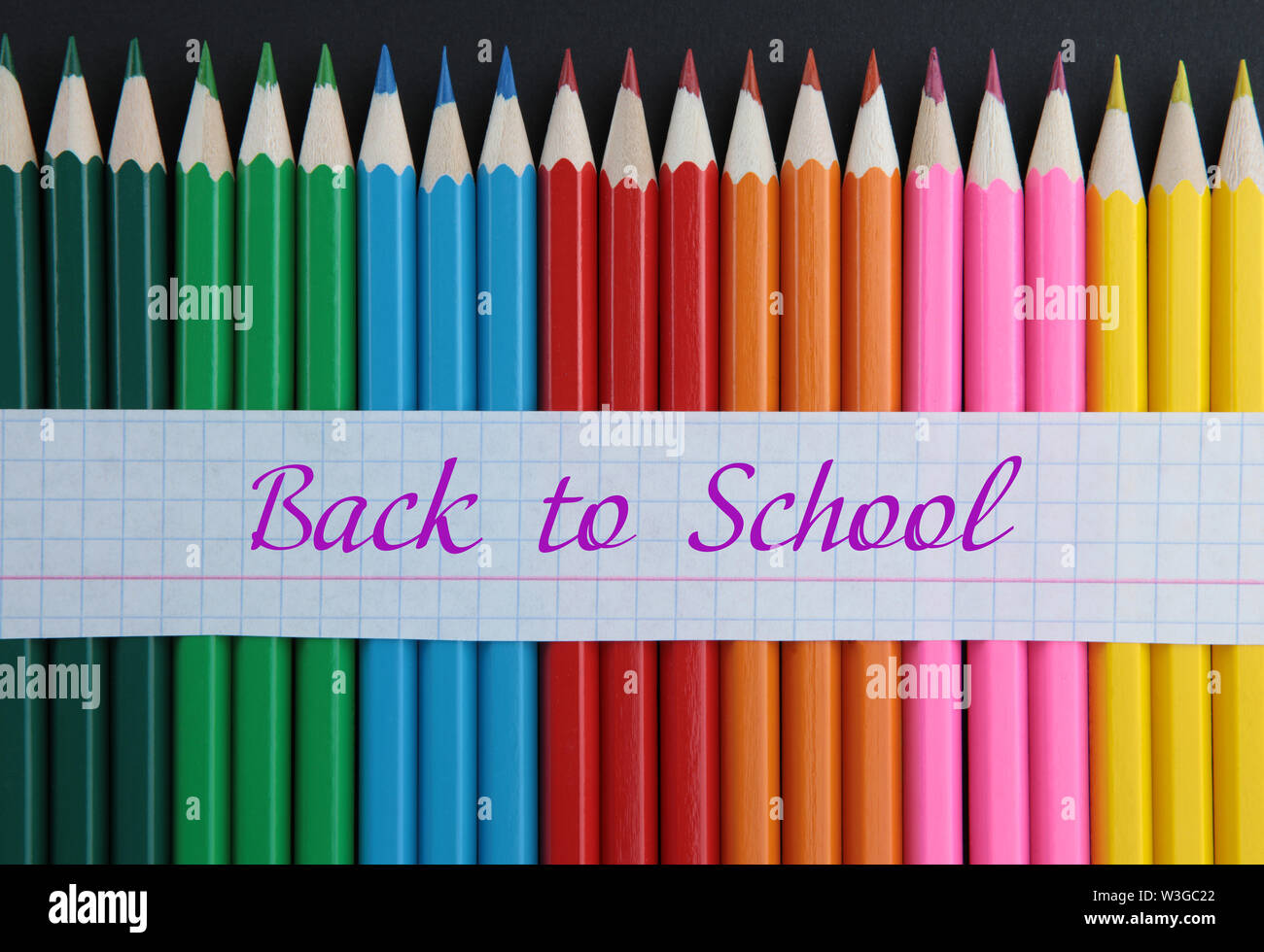 Back to school concept. Pencils backgroud, frame Stock Photo - Alamy