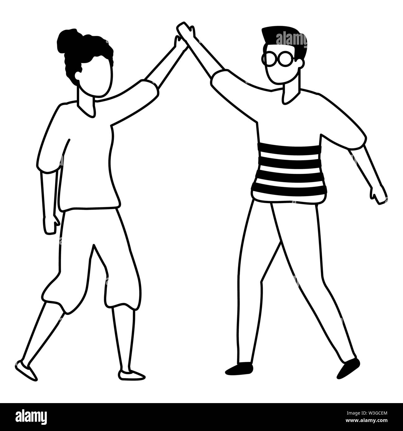 two men friendly together characters Stock Vector Image & Art - Alamy