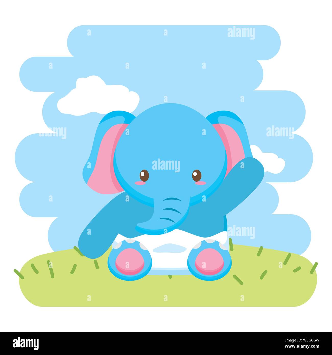 cute little elephant baby character Stock Vector Image & Art - Alamy