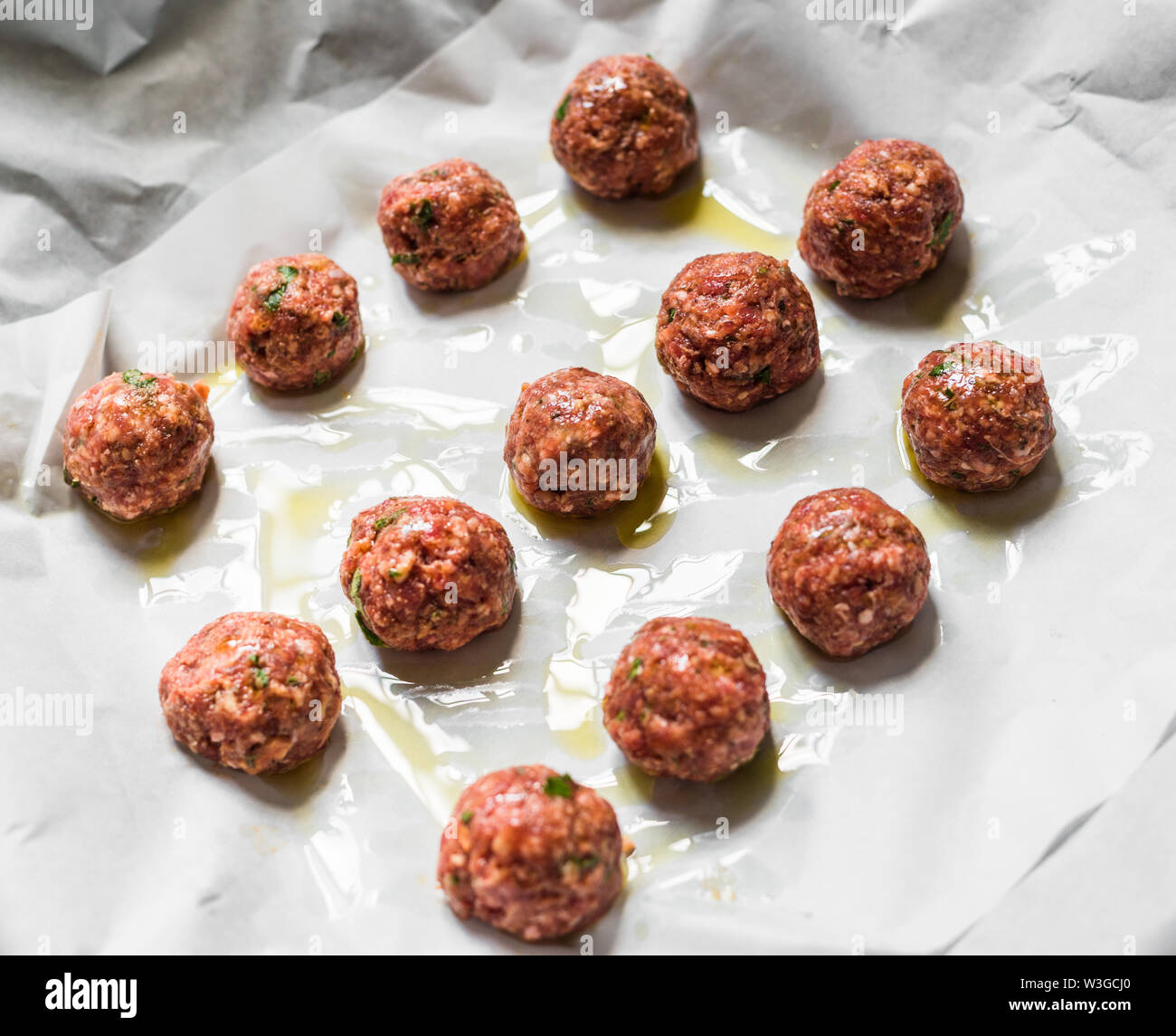 Food uncooked italian meatballs hi-res stock photography and images - Alamy