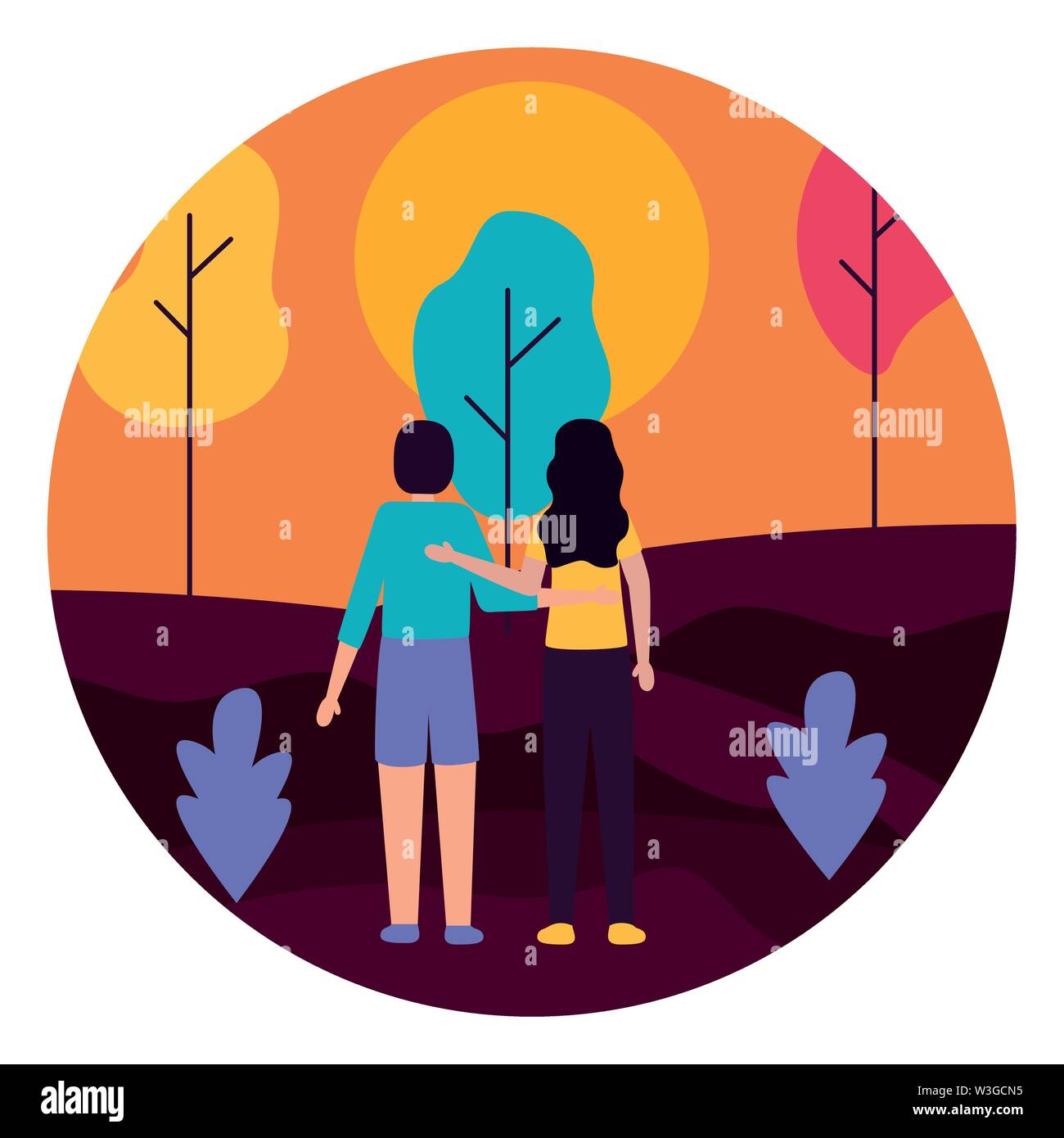 couple romantic love flat design Stock Vector Image & Art - Alamy