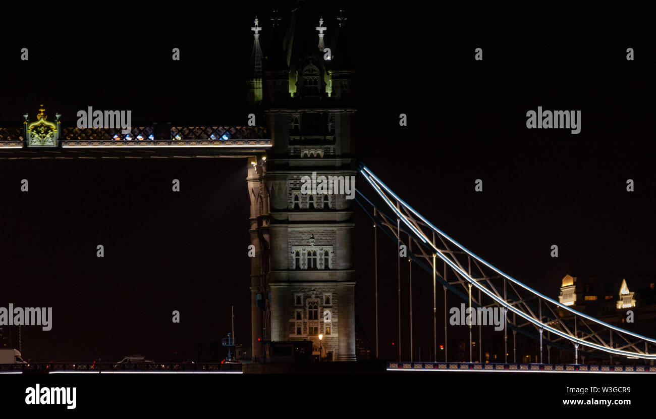 spectacular evening view of London Tower bridge in January 2019 Stock ...