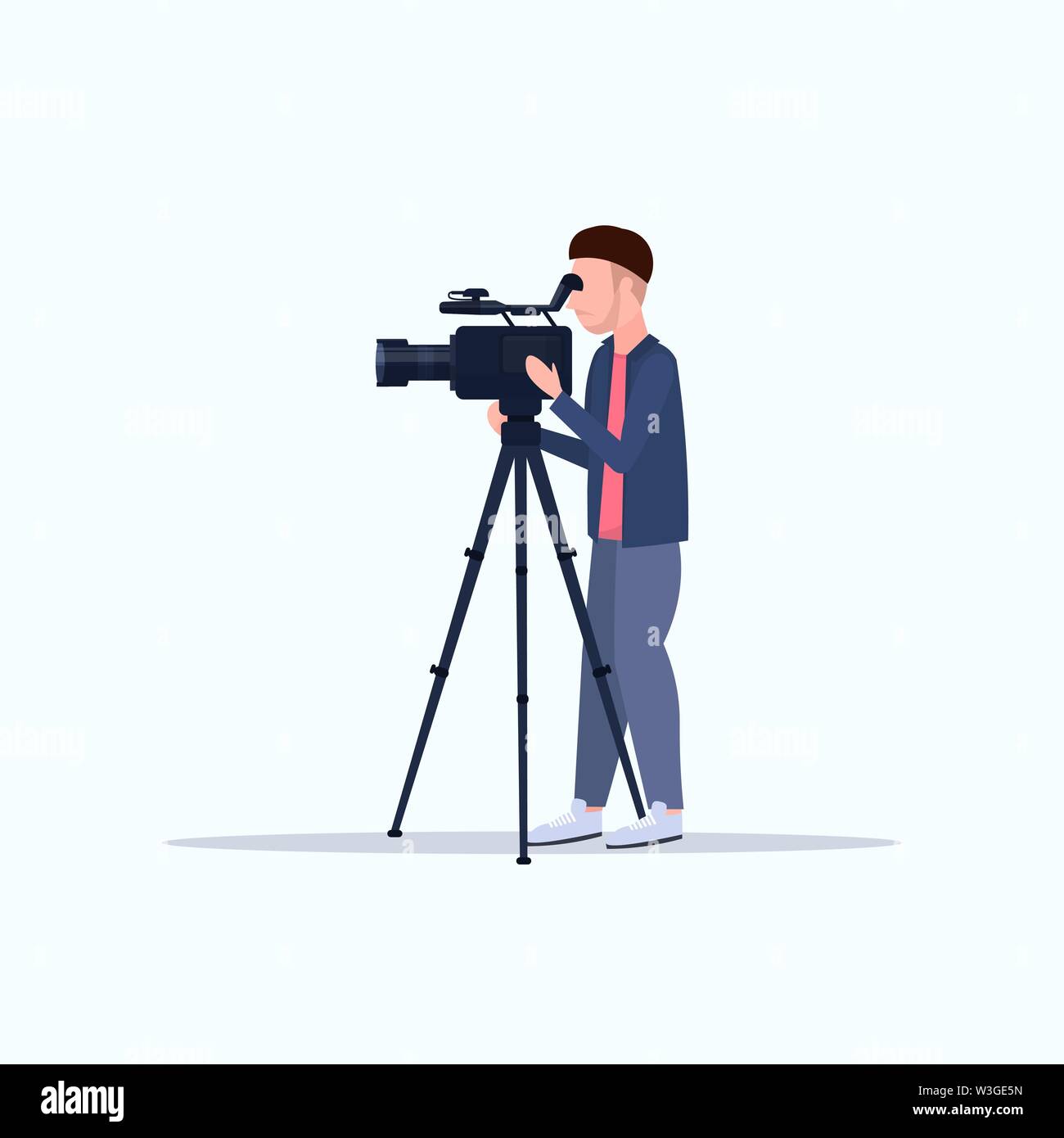 Cameraman full length white background Stock Vector Images - Alamy