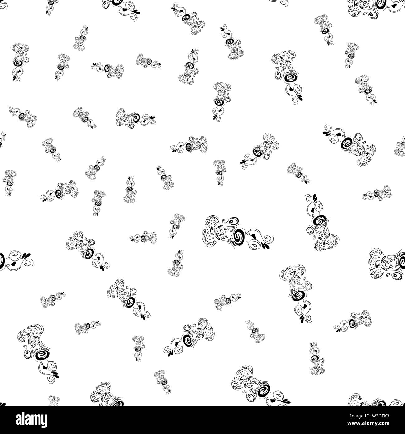 Seamless pattern of teacup hand drawn, great design for any purposes ...