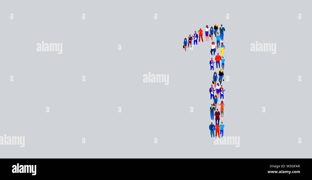 business people crowd gathering in number one 1 shape businesspeople ...