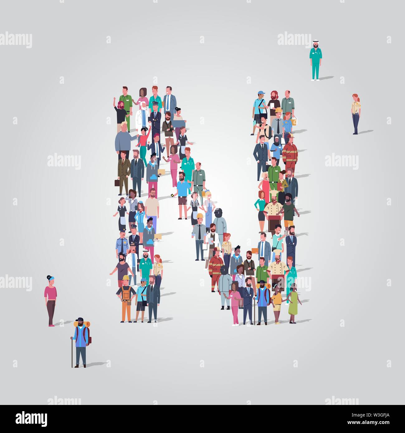 Large crowd of people gathered Stock Vector Images - Alamy