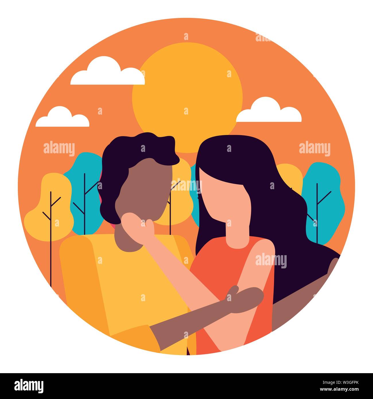 couple romantic love flat design Stock Vector Image & Art - Alamy