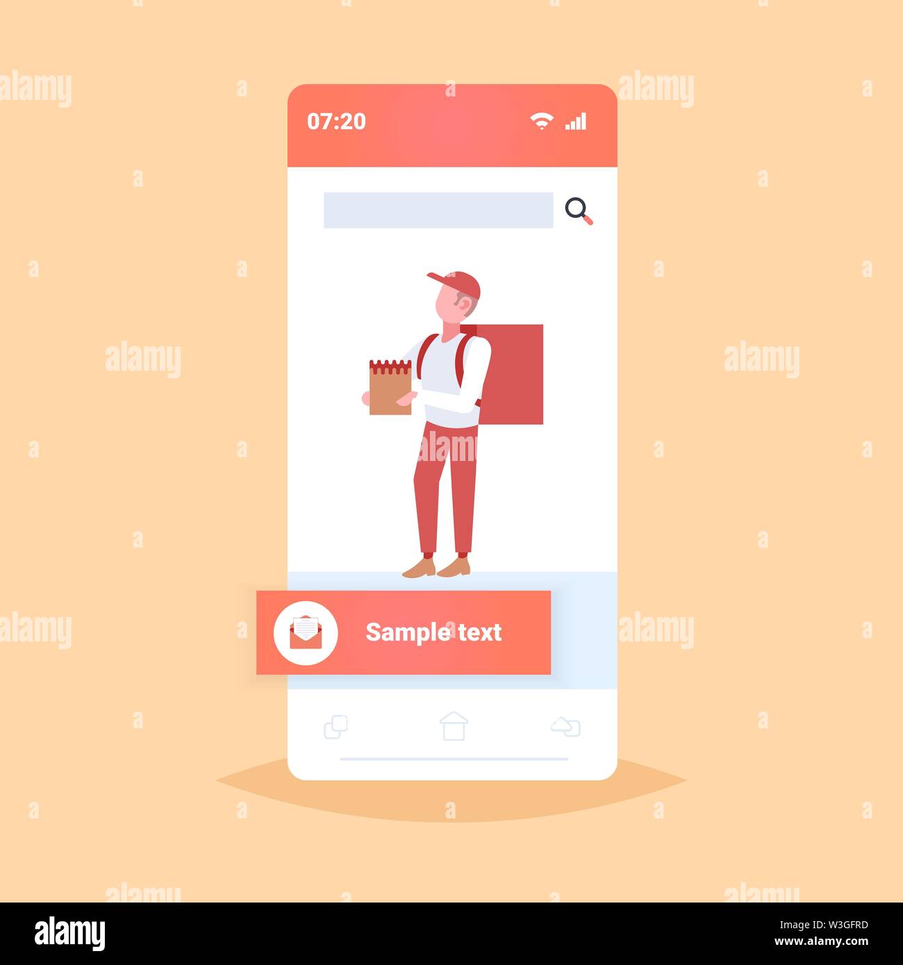 Man backpack flat cap Stock Vector Images - Alamy